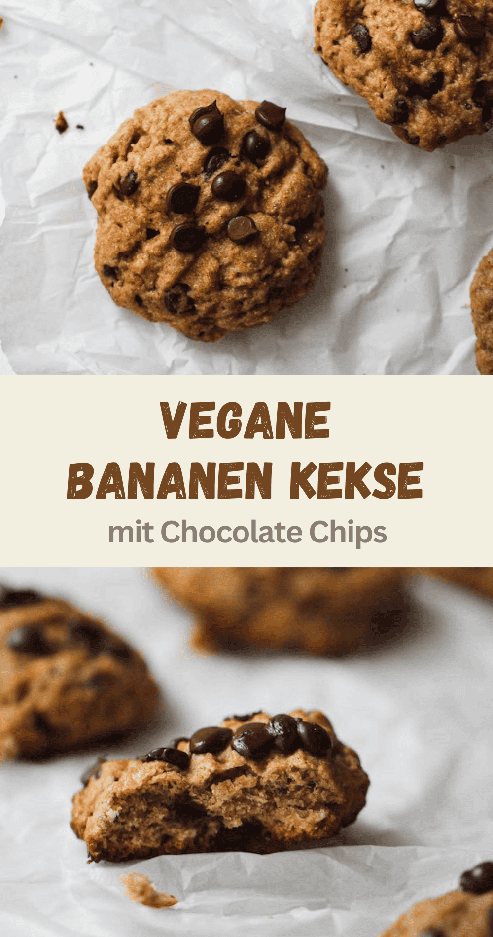 Vegane Bananen Kekse - mit Schokodrops - Pflanzlich Gut